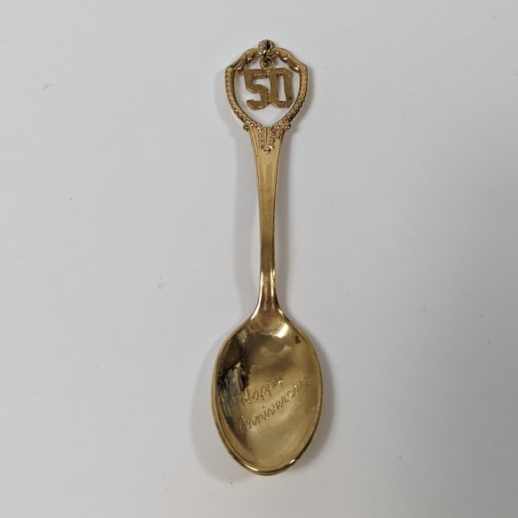 Other | Gold Toned 5th Anniversary Collectible Miniature Spoon | Poshmark